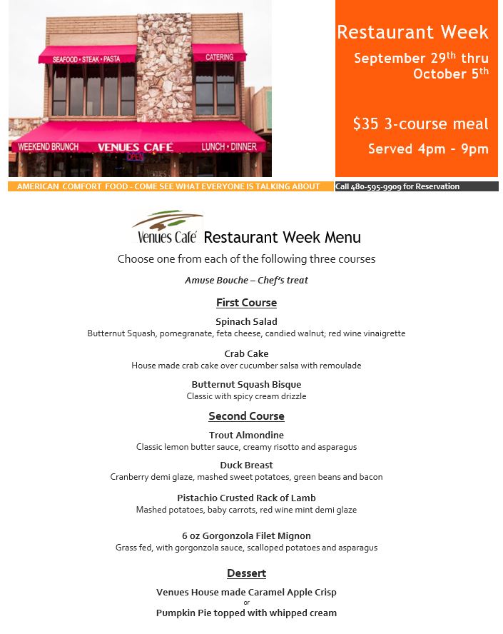 Carefree Restaurant Association | Fall Restaurant Week Sep 29 - Oct 5